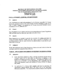 Foreign Investment Business License Regulations – Republic of the ...