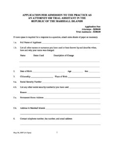 Application Form for Admission to Practice as an Attorney or Trial ...